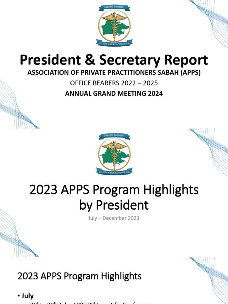 APPS 2024 AGM - President & Secretary Report (20.07.2024-2) | PDF