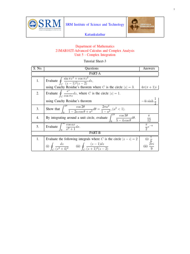 Best Questions of Cauchy's Formulae,Taylor's Theorem,Laurent's Series ... Best Questions of Cauchy's Formulae,Taylor's Theorem,Laurent's Series ...