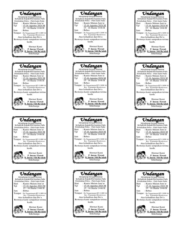 UNDANGAN Ulem-Ulem P.Imron | PDF | Seni & Disiplin Bahasa