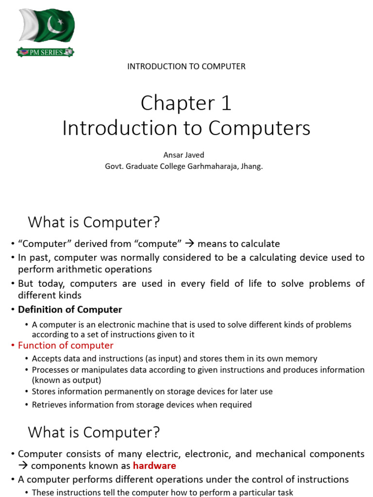 Ch-01 (Comp) - Introduction to Computers | Download Free PDF | Personal Computers | Personal ...