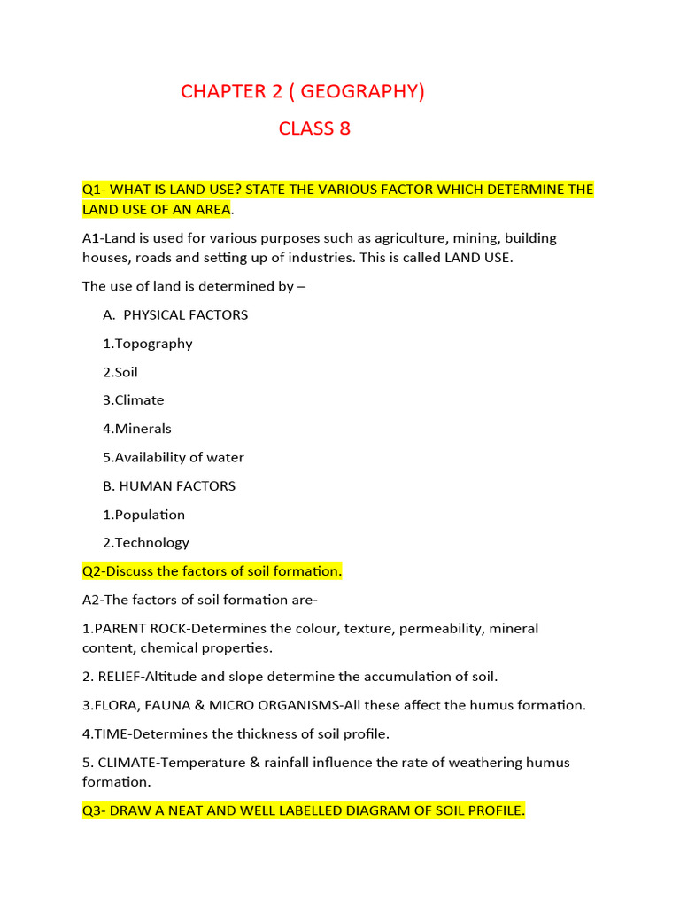 Chapter 2 Class 8 Geography | PDF | Soil | Water