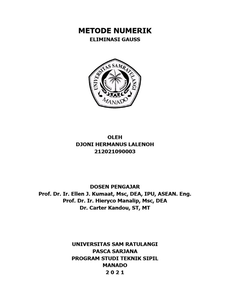 Metode Eliminasi Gauss dengan Python | PDF
