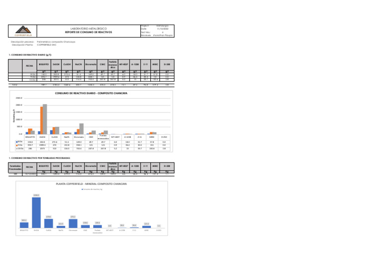 Reporte Consumo de Reactivo | PDF | Tecnología