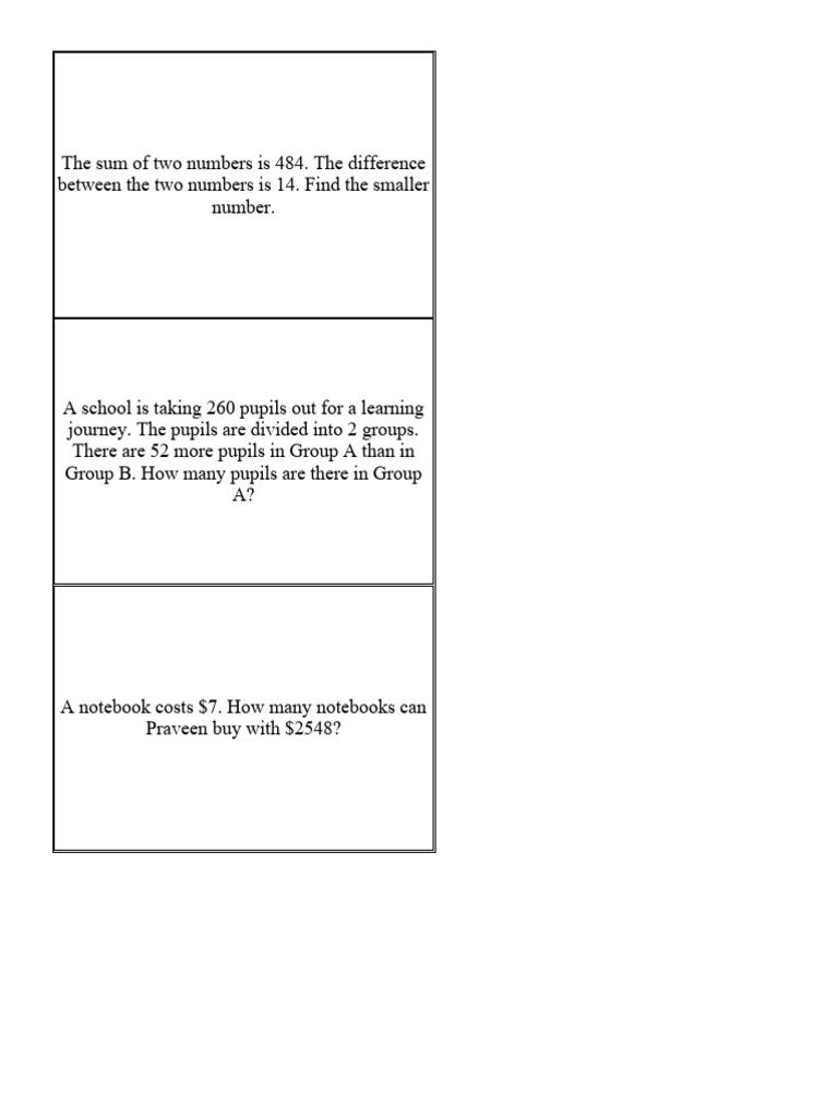 Word Problem Grade 4 | PDF