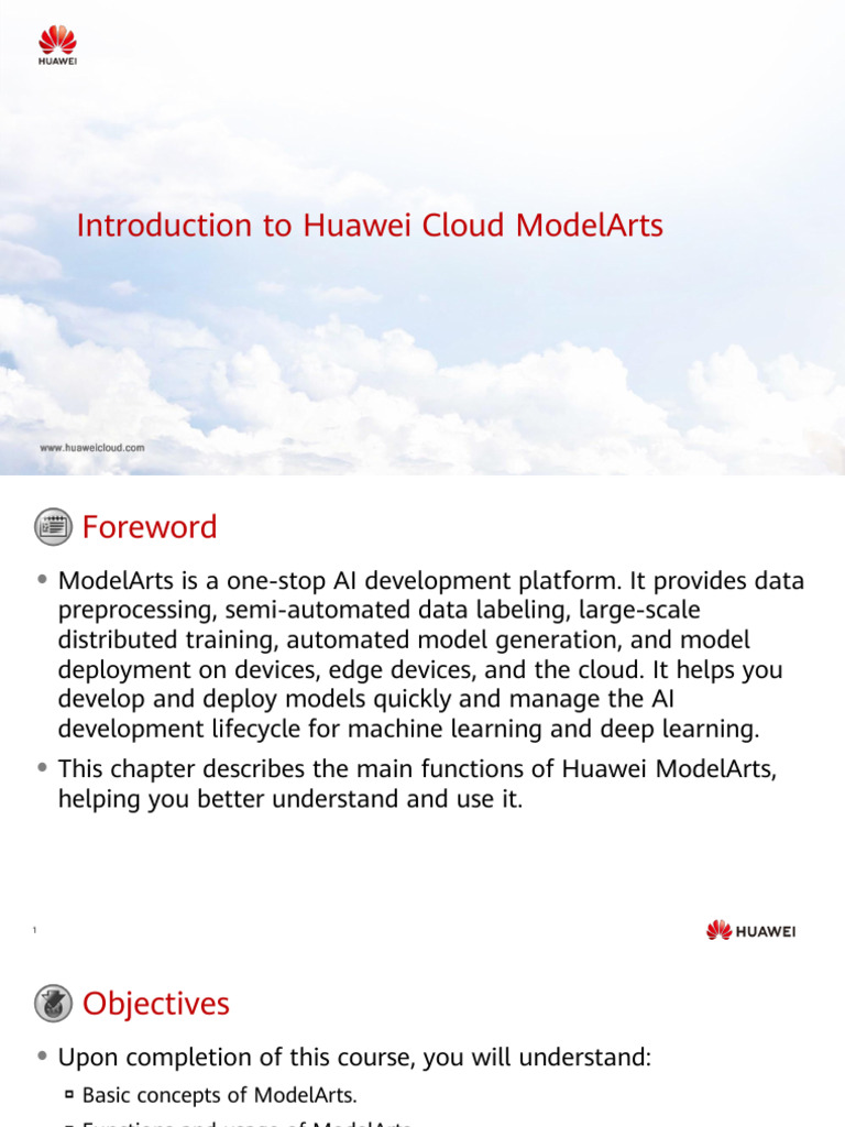 Chapter 4 Introduction To Huawei Cloud ModelArts | PDF | Artificial Intelligence | Intelligence ...