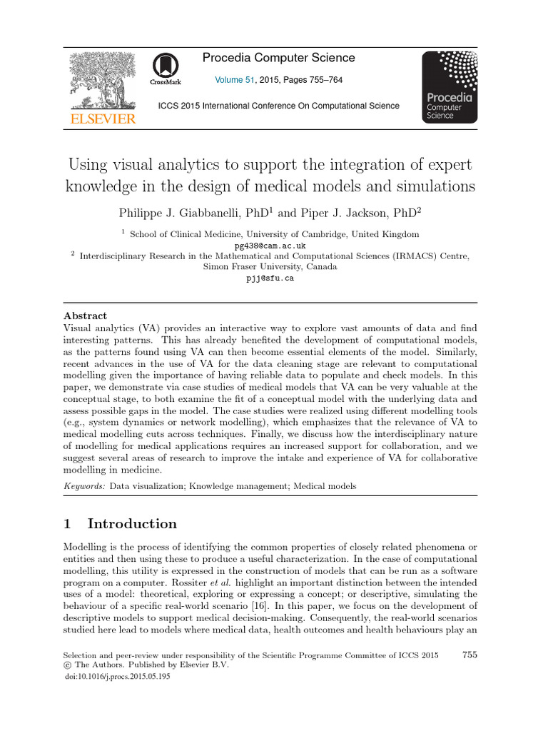 Using Visual Analytics To Support The Integration of Exper - 2015 - Procedia Com | PDF ...