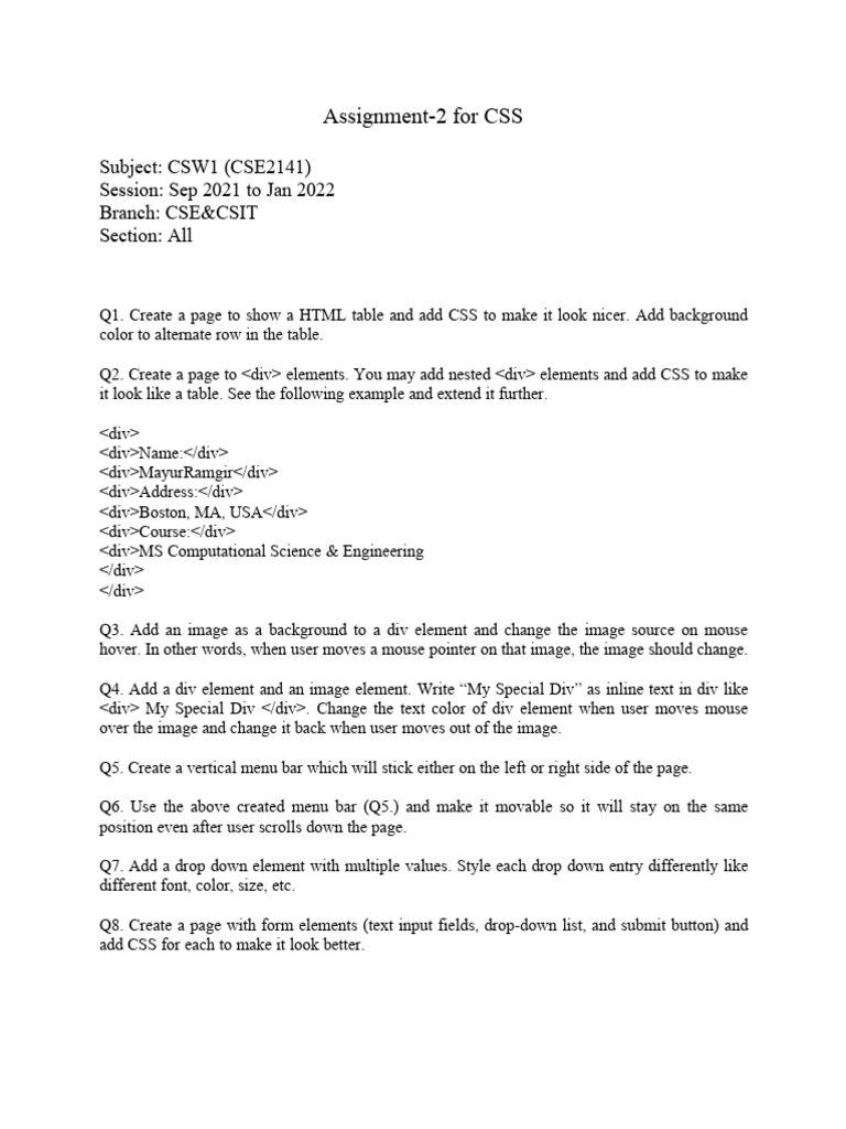 Assignmen 2CSS | PDF