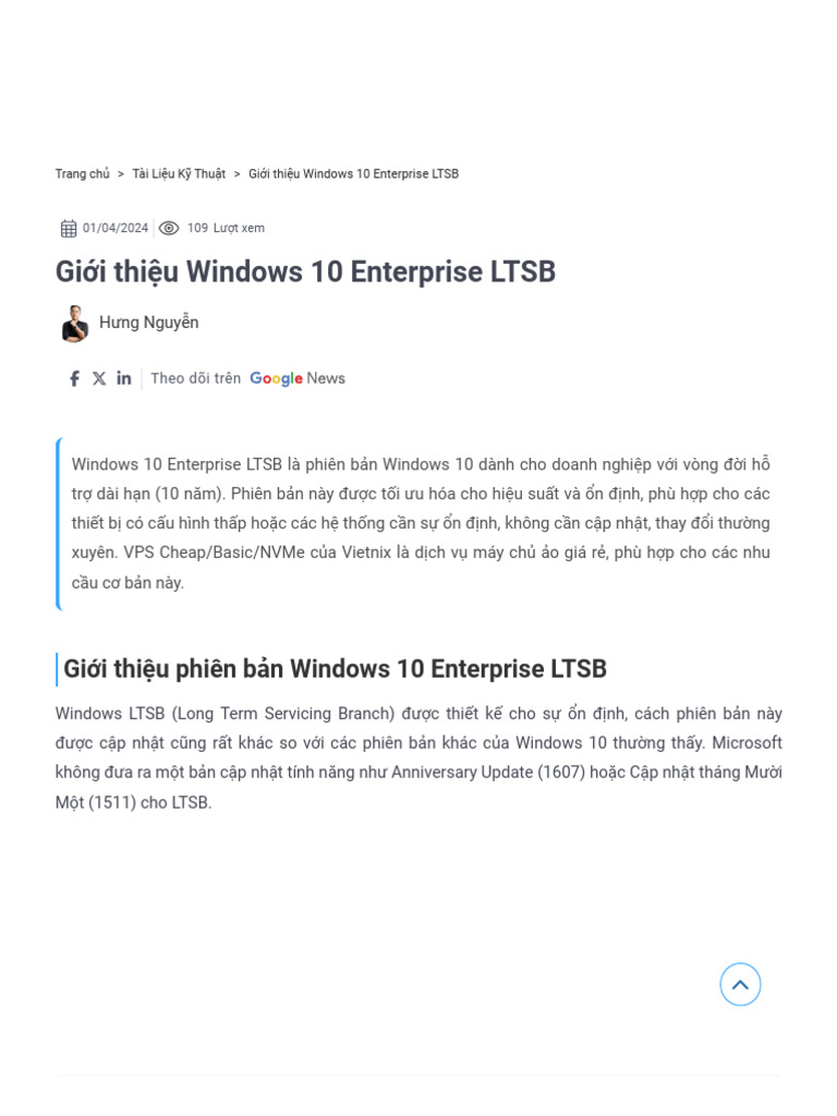 Tổng quan về Windows 10 Enterprise LTSB 2016 -OK | PDF