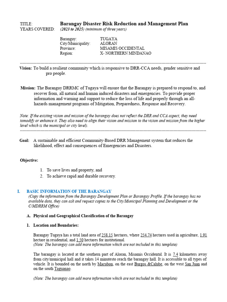 BDRRM Plan Data 2023 2025 | PDF | Disaster Risk Reduction | Emergency ...