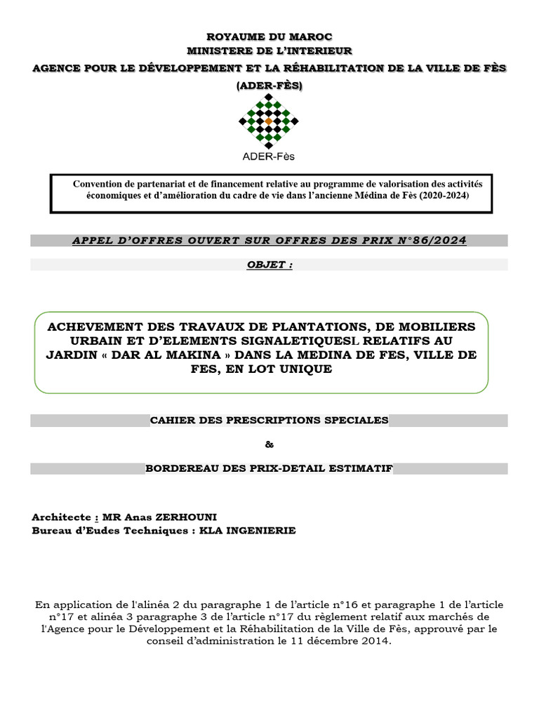 1-CPS Achèvement Plantations Et Mobilier | PDF | Assurance | Recrutement