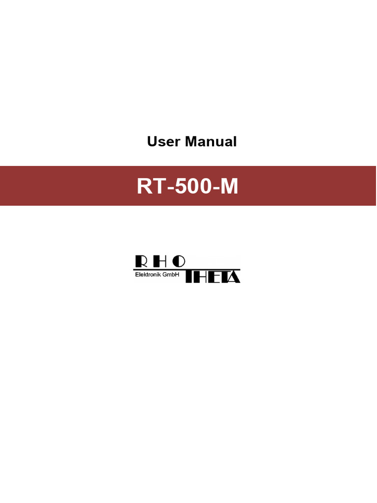 User Manual RT-500-M For RT-8553-200 8 9 MB PDF A Geringere ...