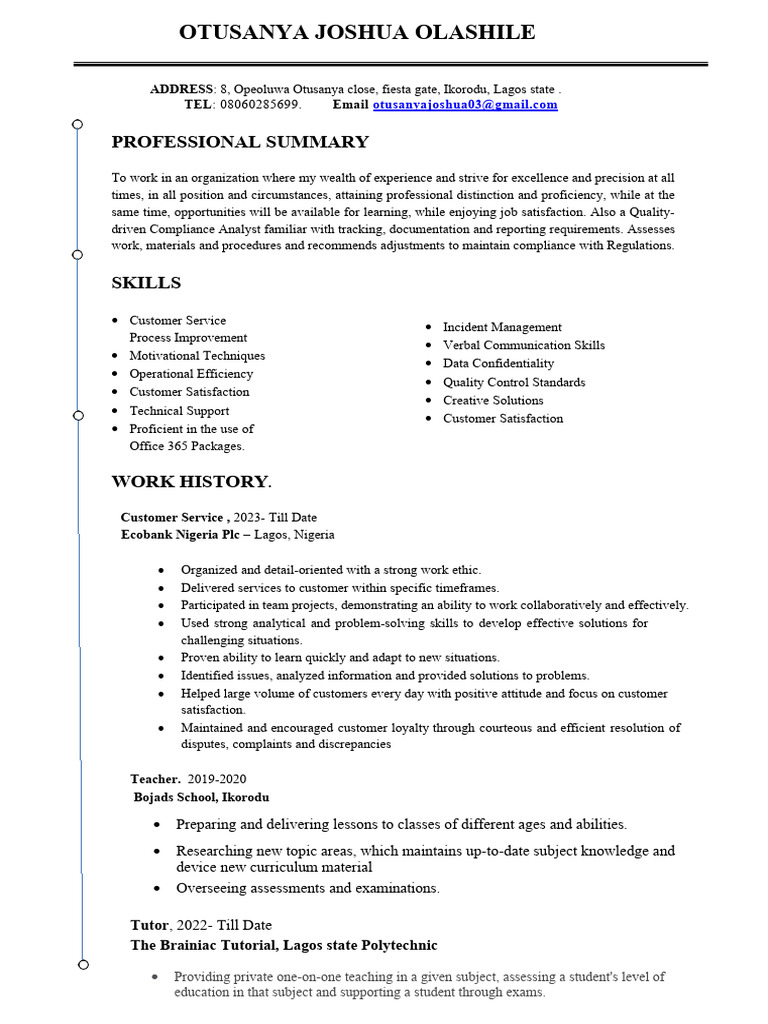 Ayodele Olumide Moses Curriculum Vitae | PDF | Curriculum