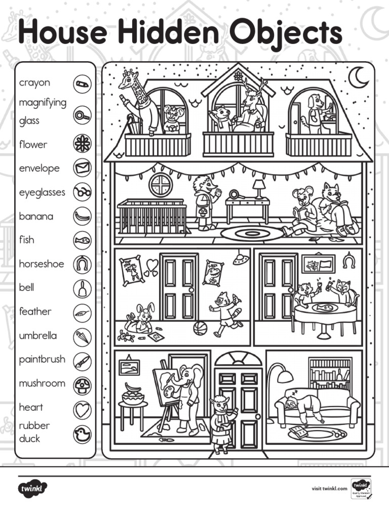 BW Hidden Objects Activity | PDF