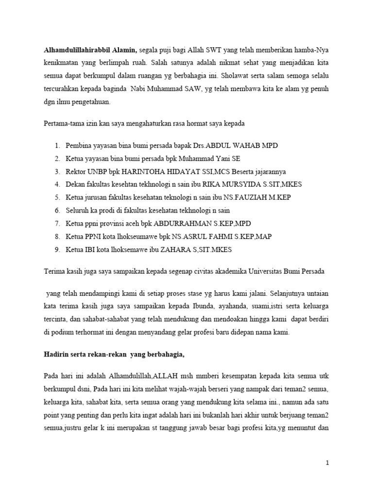 PIDATO YUDISIUM NERS Edit | PDF