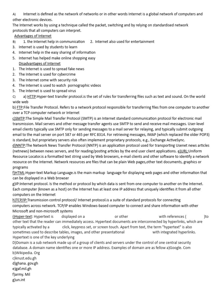 Ur ICT Vacation Assignment | PDF | Internet | World Wide Web