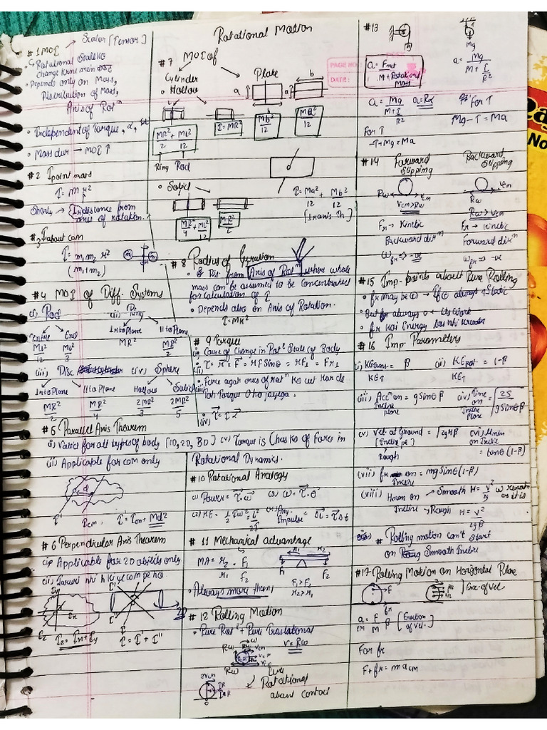 Rotational Motion Short notes_ddbc95e1-b637-44fc-a79f-6ae7e44d5c4f | PDF