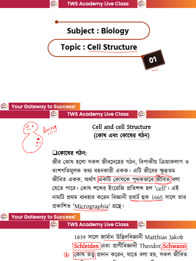 Topic: Cell Structure Subject: Biology | PDF