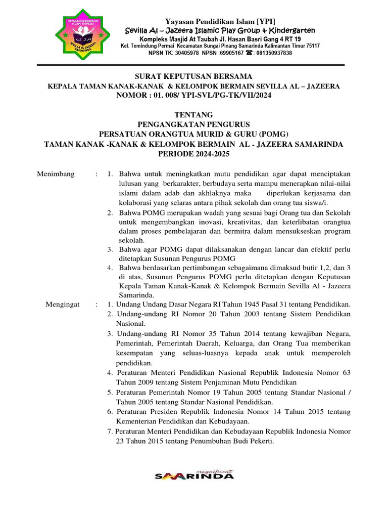 SK Pembentukan Pomg | PDF | Karier & Perkembangan | Ilmu Sosial