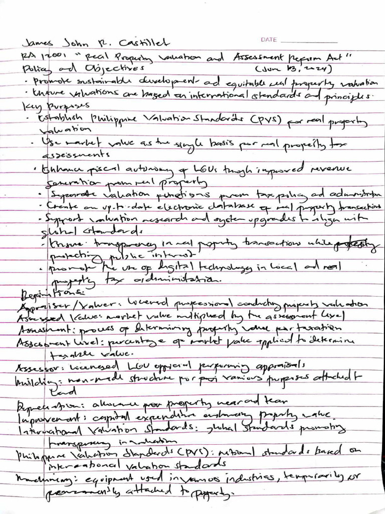 Summary RA 12001 - James John Castillet | PDF