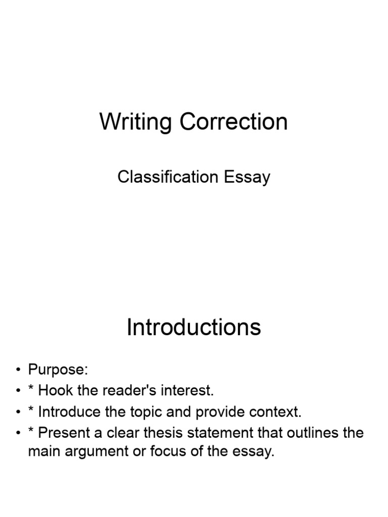 Writing Correction - Classification Essay | PDF | Essays | Learning