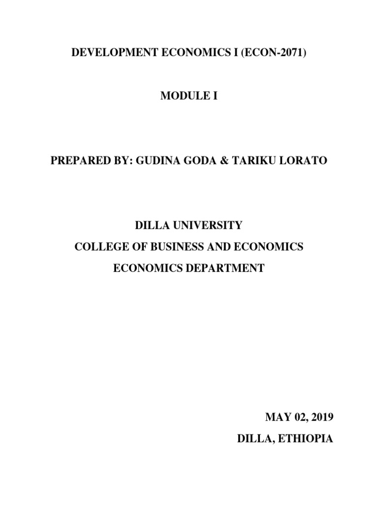 Developmental Economics Dilla | PDF | Purchasing Power Parity | Economics
