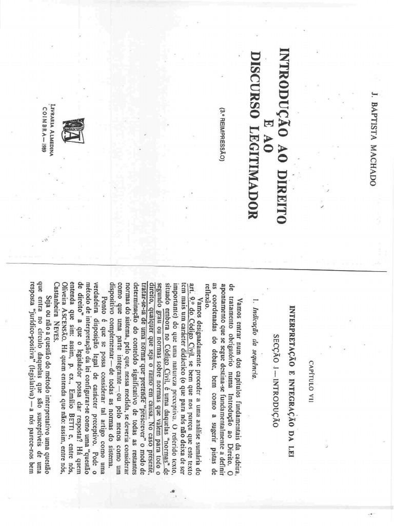 J. Baptista Machado - Interpretação e Integração Da Lei | PDF