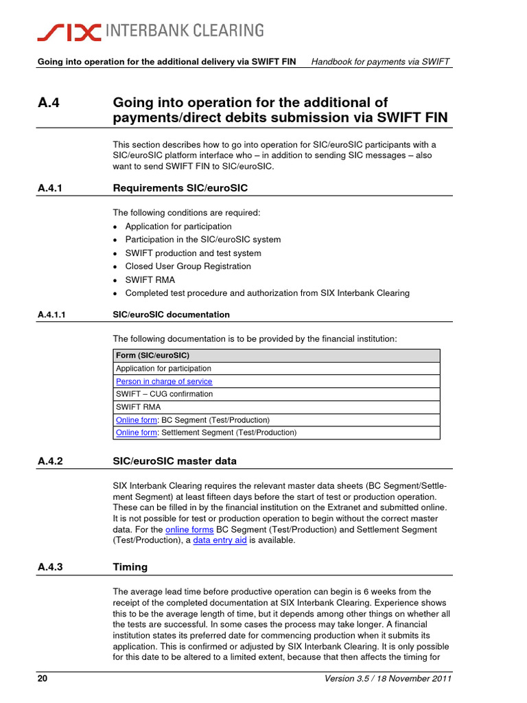 Swift Handbook Pages 20 Pdf Service Industries Information Technology 