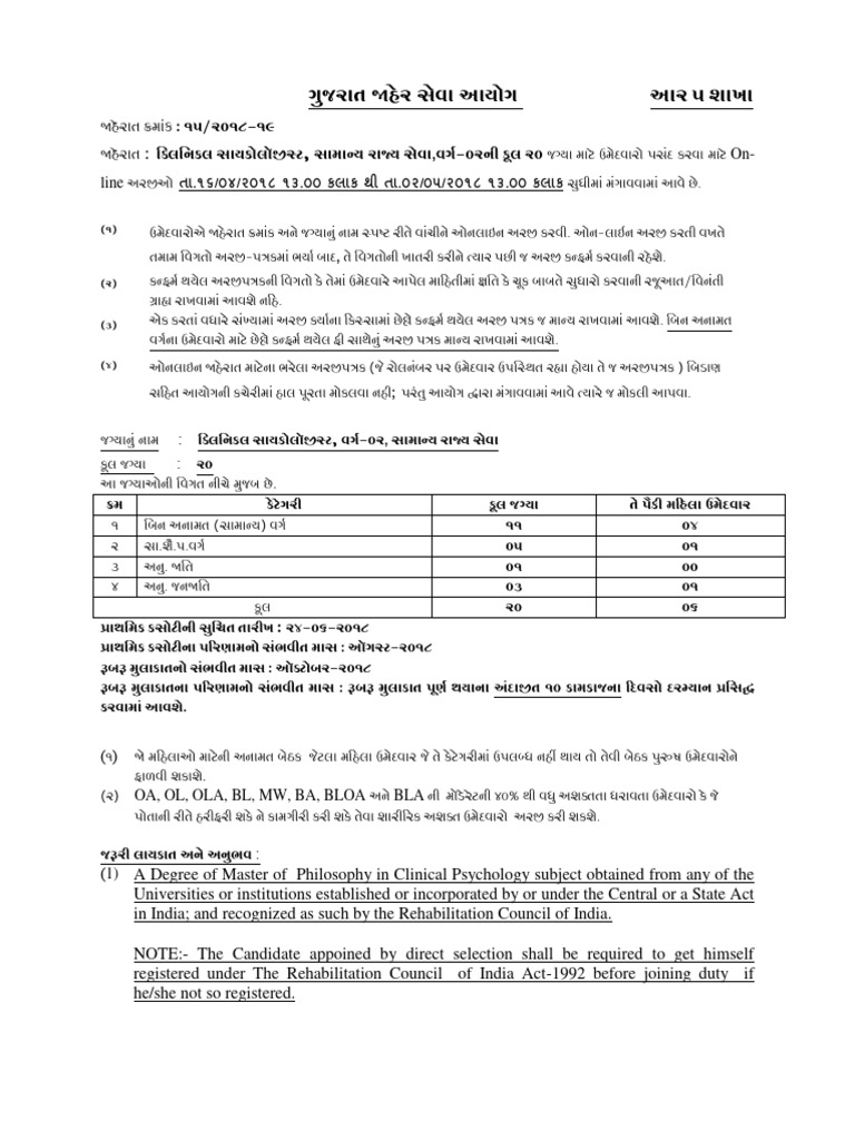 GPSC 201819 15 | PDF