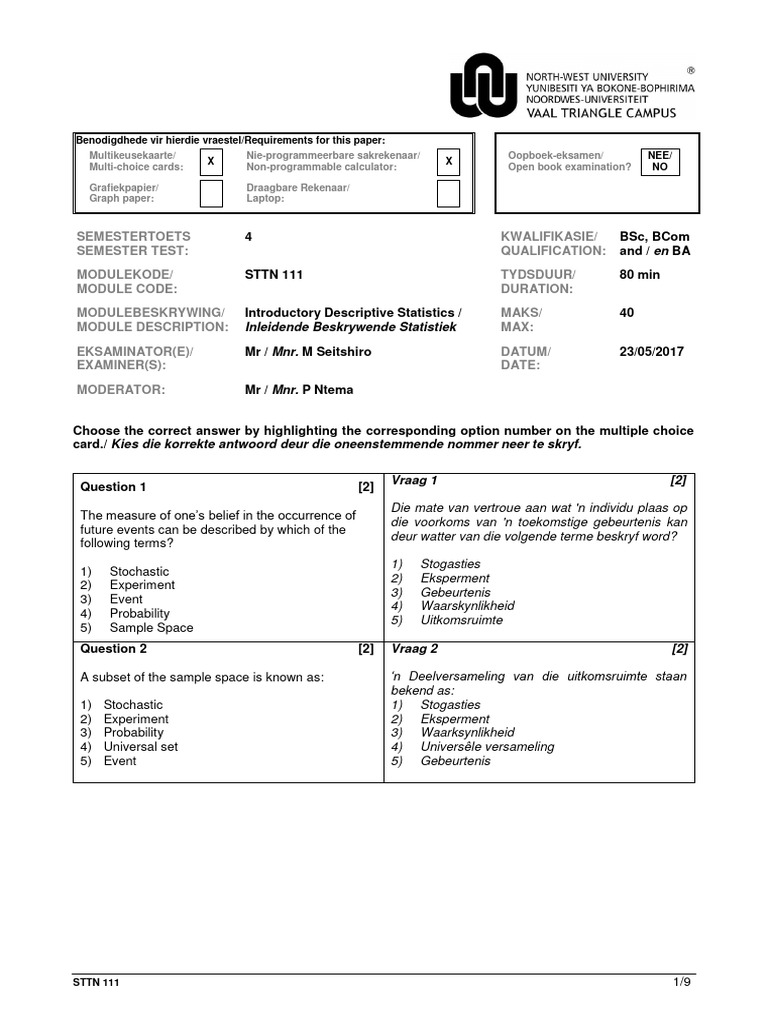 STTN111 - Test 4 FT Final | PDF