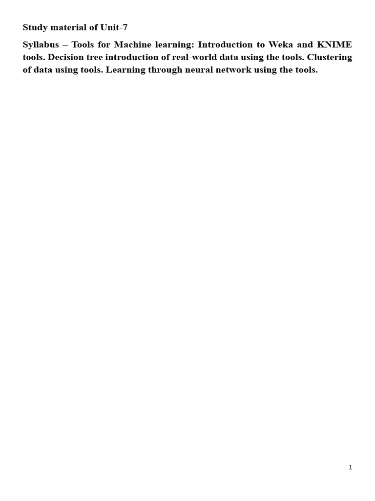 Machine Learning Tools: Weka & KNIME | PDF | Machine Learning | Cluster Analysis