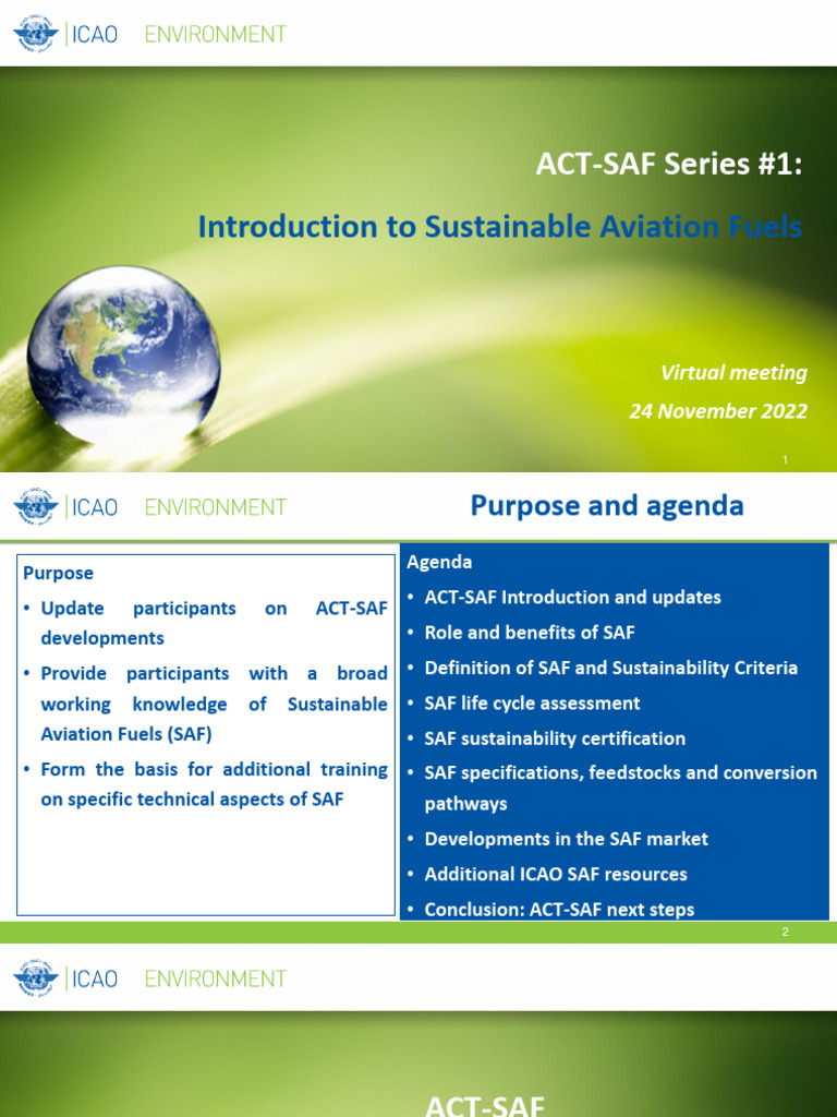 ACT SAF Series 1 - Introduction To SAF FINAL | PDF | Life Cycle Assessment | Sustainable Development