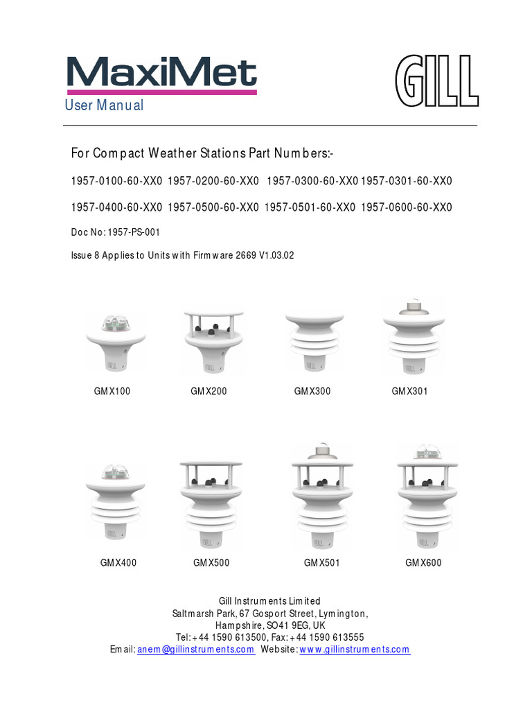 1957-PS-001 Maximet Manual Issue 8 For GMX 100, 200, 300, 301, 400, 500 ...