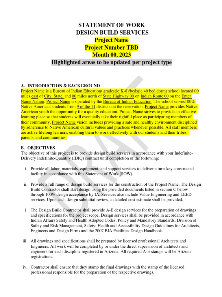 Design Build Services for K-8 School | PDF | Architect | Specification ...