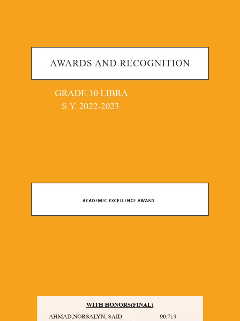 Awards and Recognition | PDF