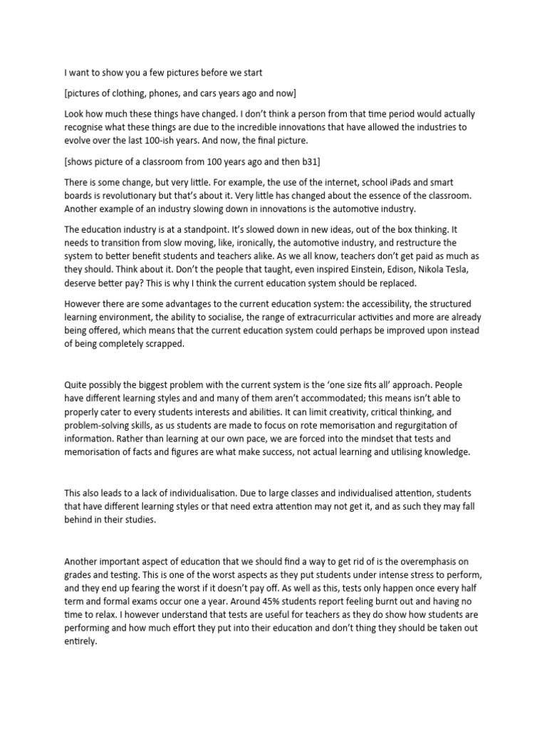 Speech Script | PDF | Teachers | Learning