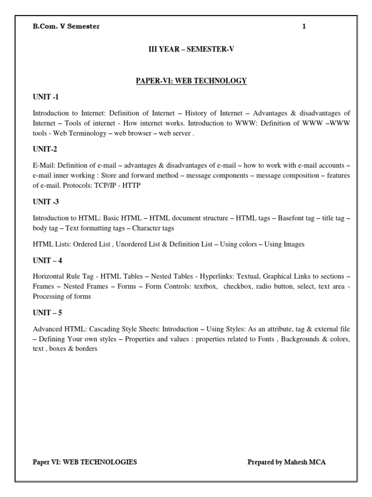 V Sem | PDF | World Wide Web | Internet & Web