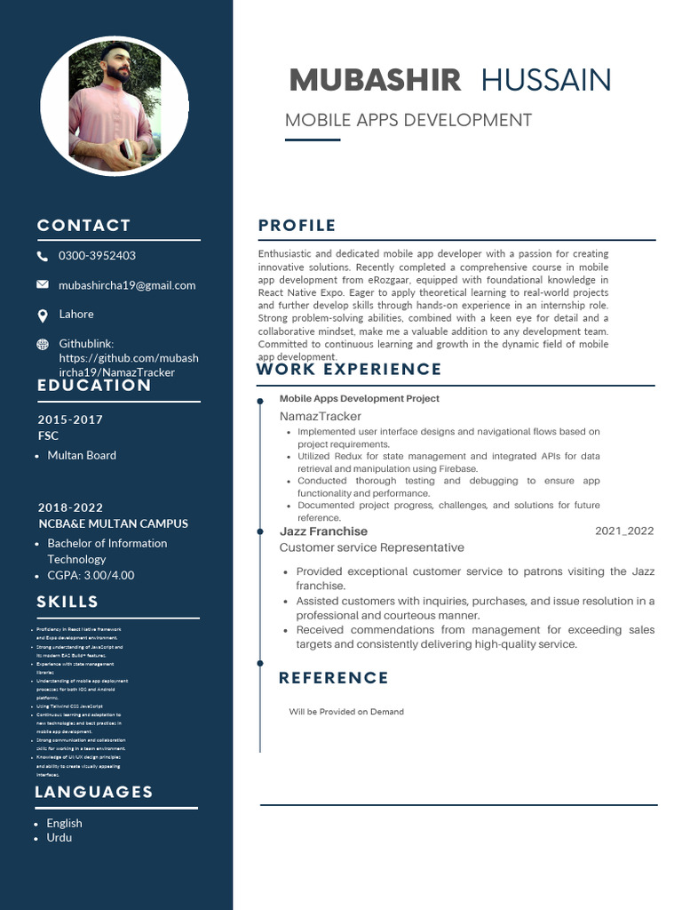 Mubashir React Native | PDF | Mobile App | Information Technology