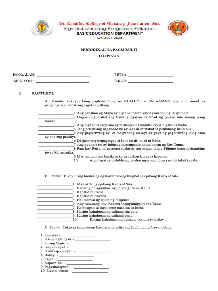 Periodical Exam 9. January | PDF
