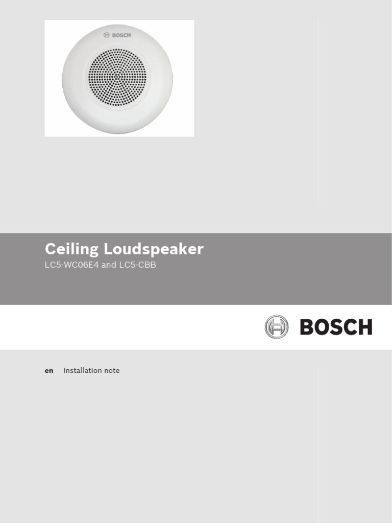 LC5 WC06E4 and LC5 C Installation Manual enUS 27100451723 | PDF | Loudspeaker | Hertz