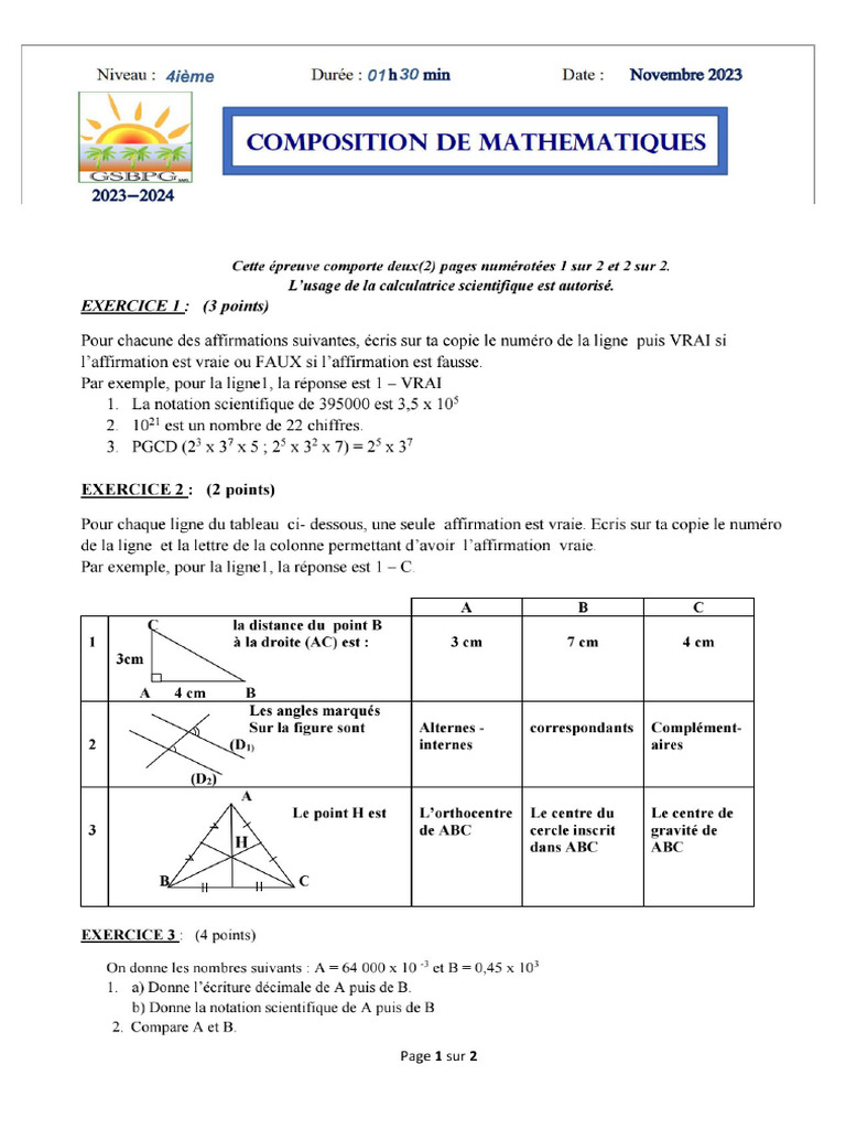 Compo de Maths | PDF