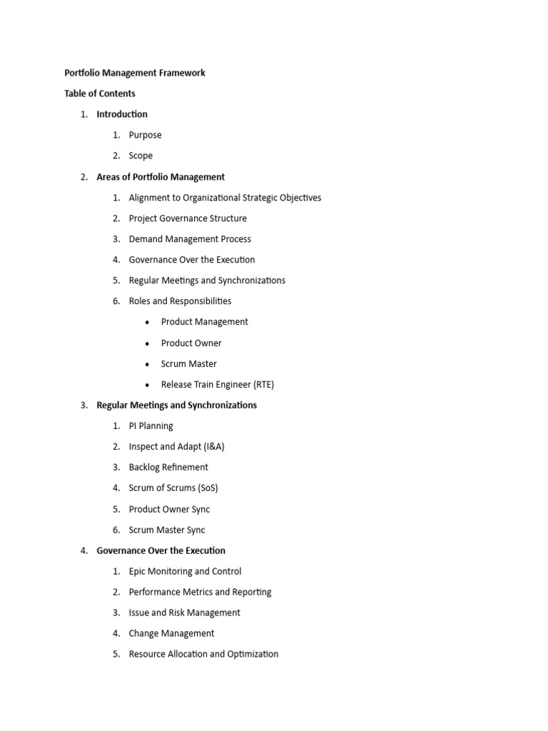 Portfolio Management Framework | Download Free PDF | Scrum (Software ...