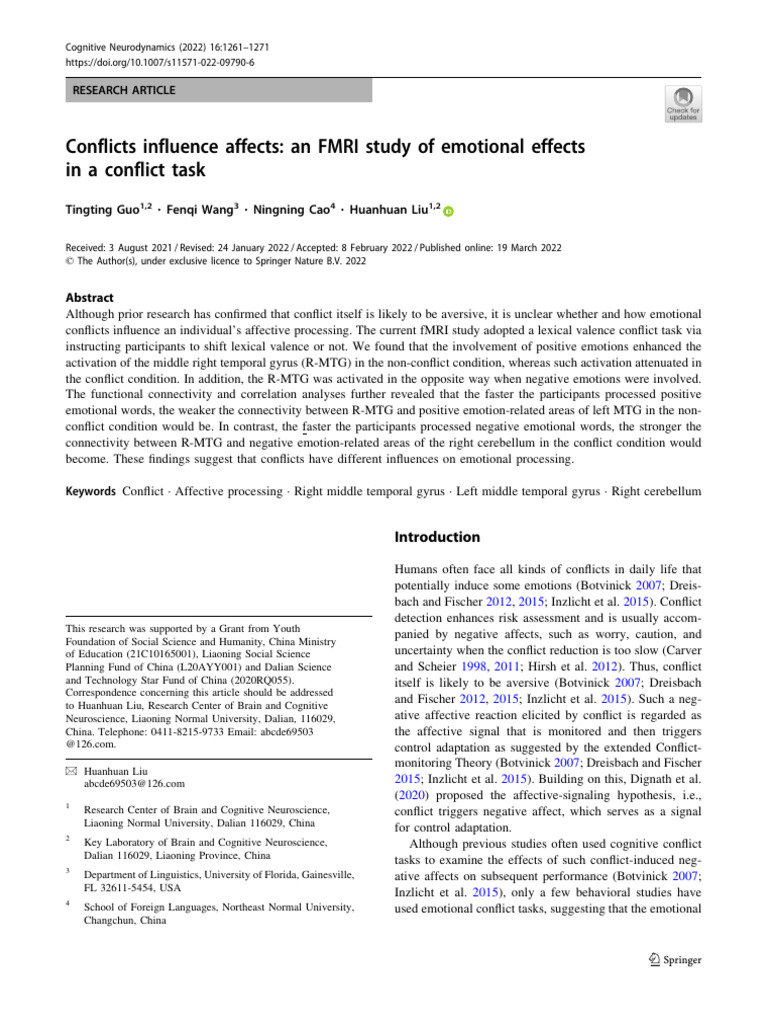 An FMRI Study of Emotional Effects | PDF | Affect (Psychology) | Emotions