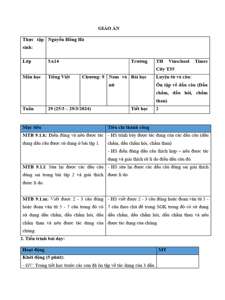 LTVC Ôn Tập Dấu Câu Tiết 2 | PDF