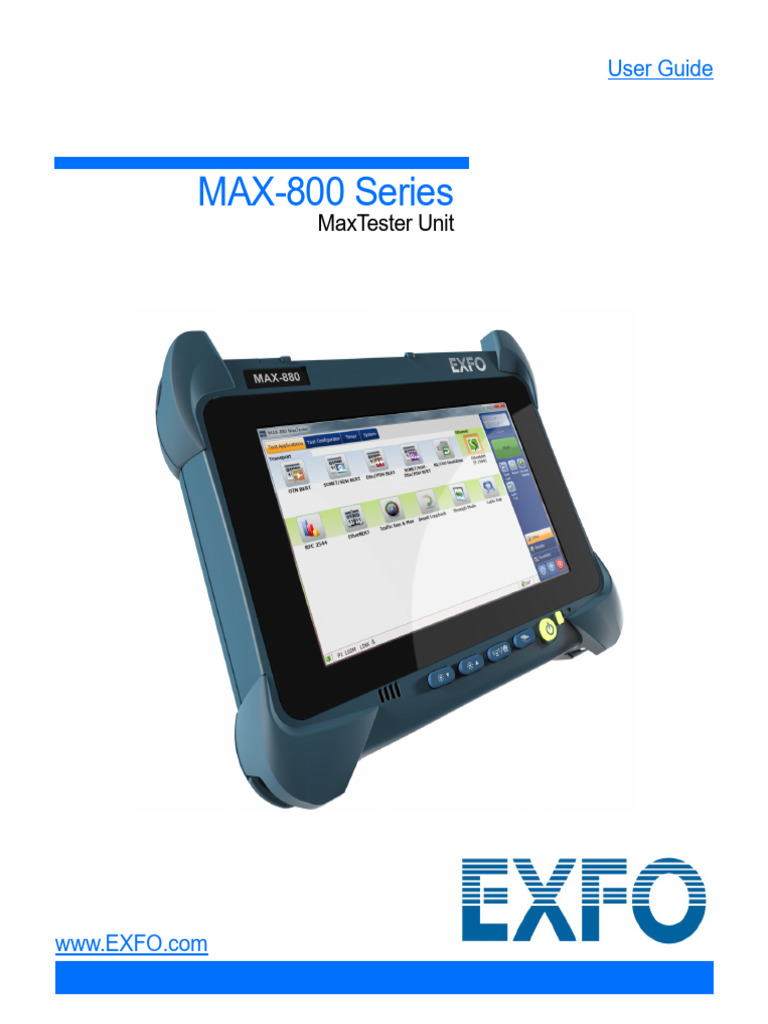 EXFO MAX-800 Series User Manual | PDF | Ieee 802.11 | Power Supply