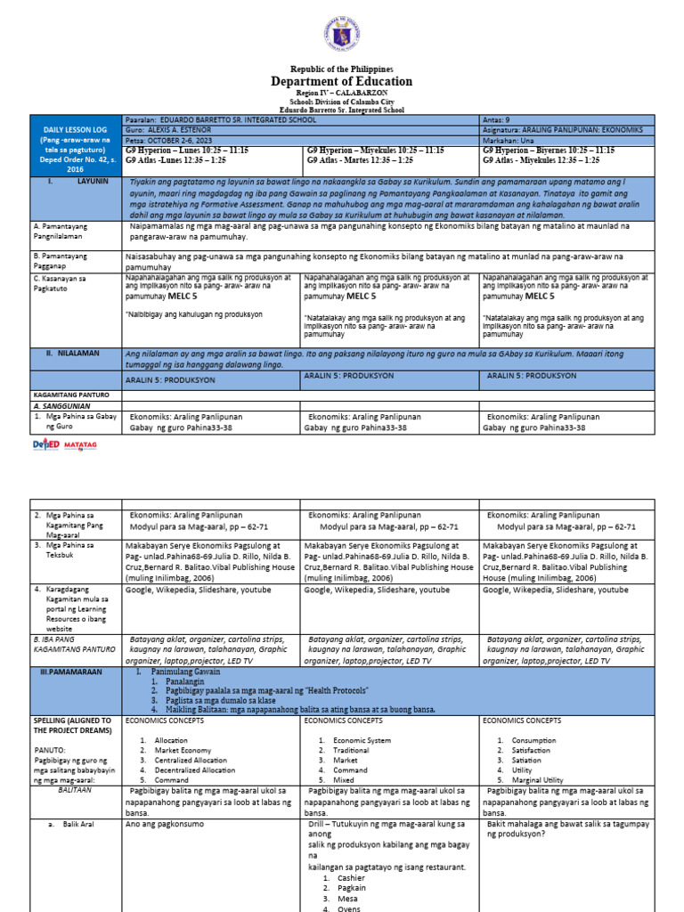 Ap9 Dll-Q1-Week 6 | PDF