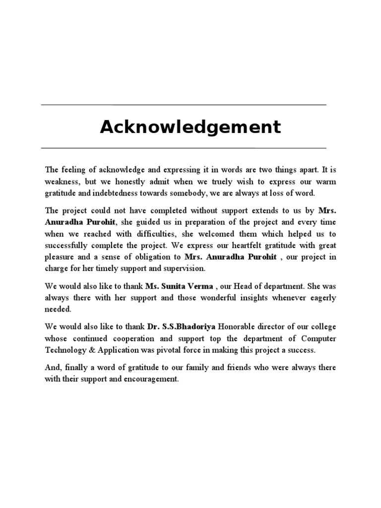 Acknowledgement | Download Free PDF | Java (Programming Language) | Use Case