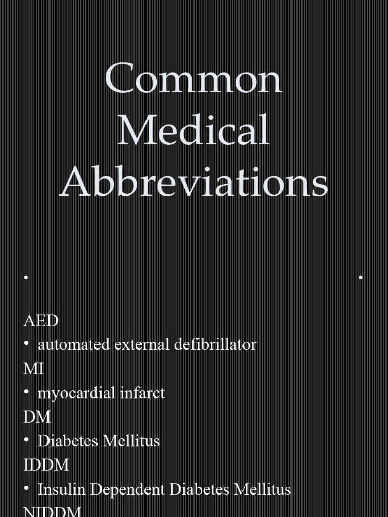 Common Medical Abbrev Myrts | PDF | Congenital Heart Defect | Medicine