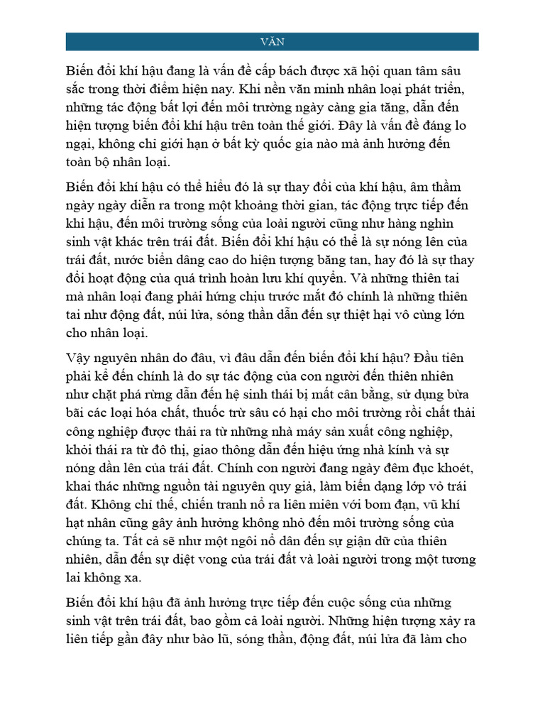 Văn CK2 - BĐKH | PDF