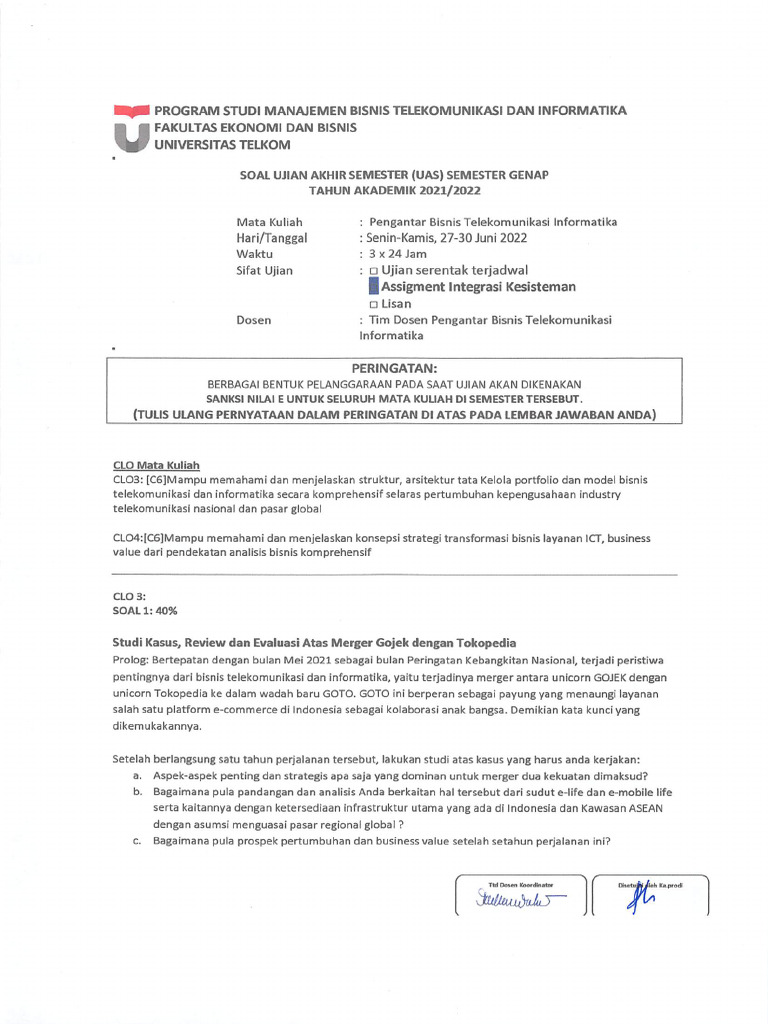 SOE-Pengantar Bisnis Telekomunikasi Informatika (Utama) | PDF