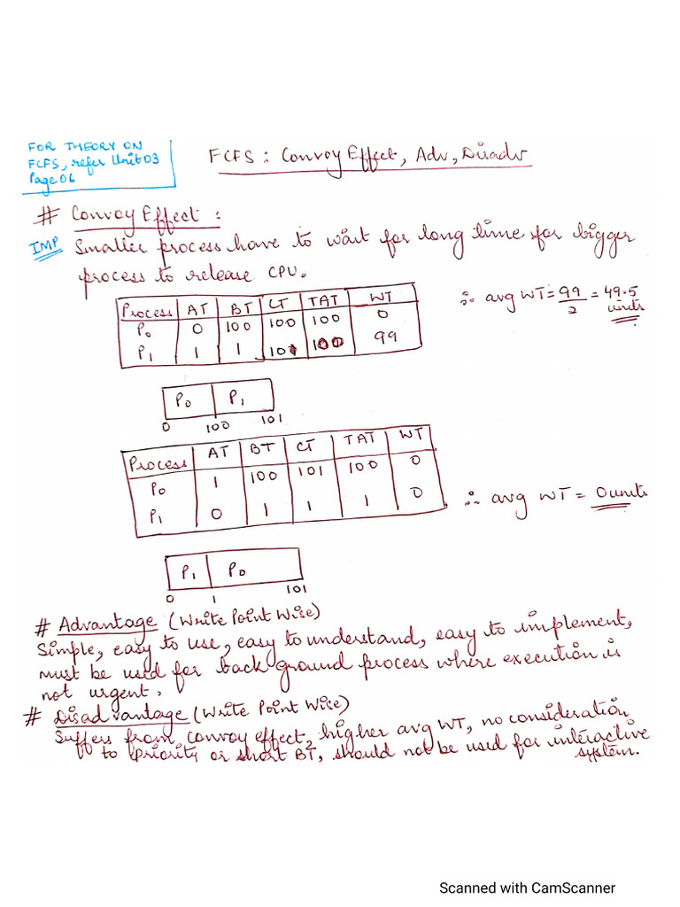 Convoy Effect, SJF Scheduling Algorithm | PDF